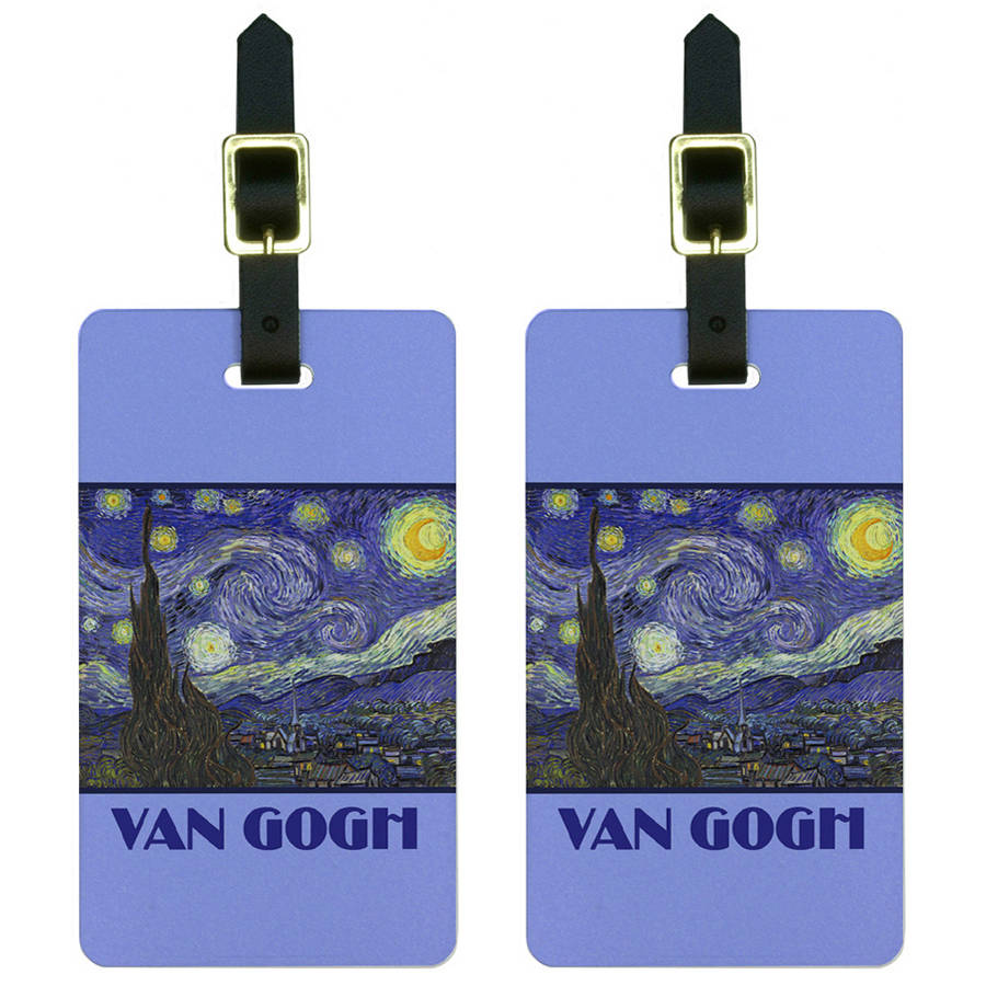 Starry Night Vincent Van Gogh Luggage Tags Suitcase Carry-On ID, Set of ...