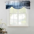 Blue Color Block Tie Up Window Valance Abstract Shabby Modern Art Tie ...