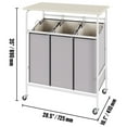 KFFKFF 3-Section Laundry Sorter Cart Rolling with Ironing Board ...