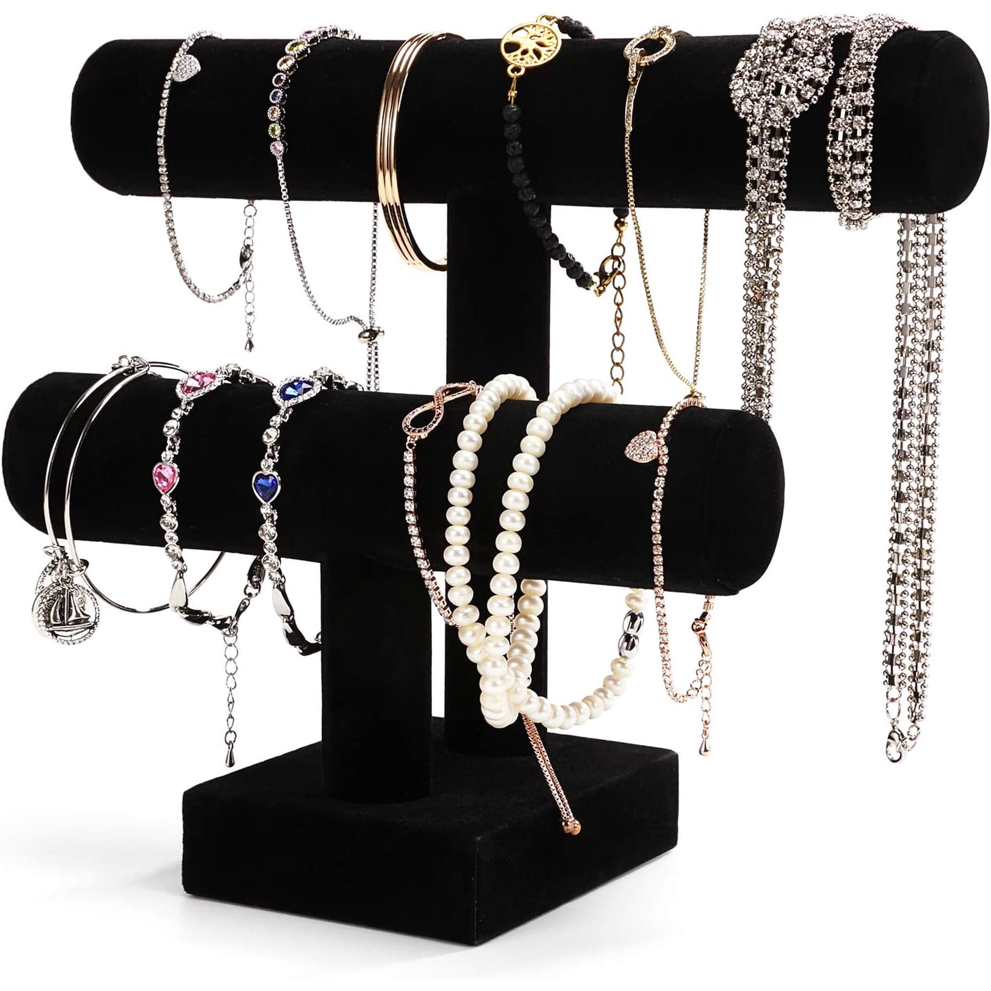 Click here for Yoytoo 2 Tier T-Bar Velvet Jewelry Organizer Displ... prices