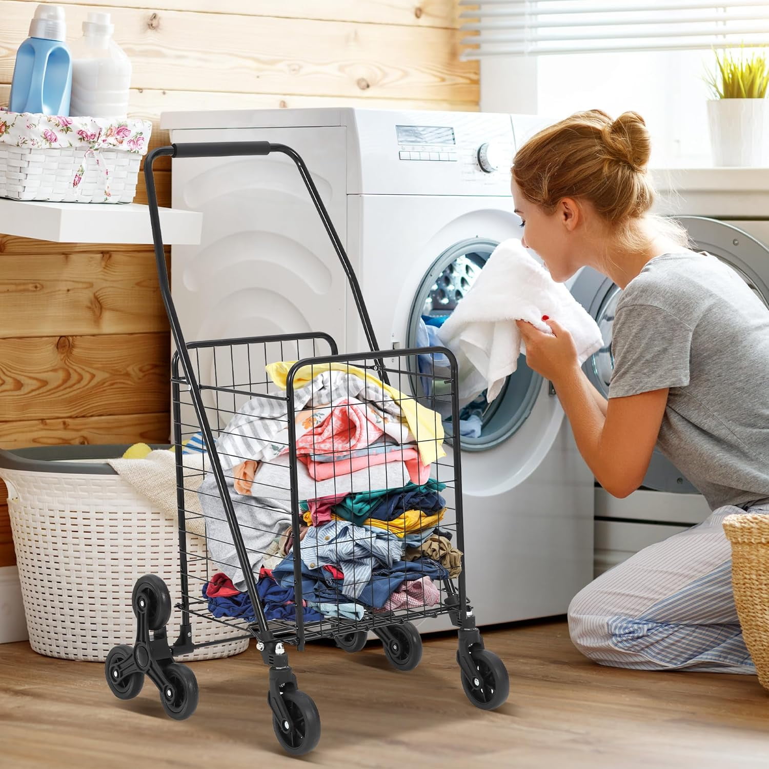 Click here for Pioneerworks Black Foldable Grocery Trolley 110l U... prices