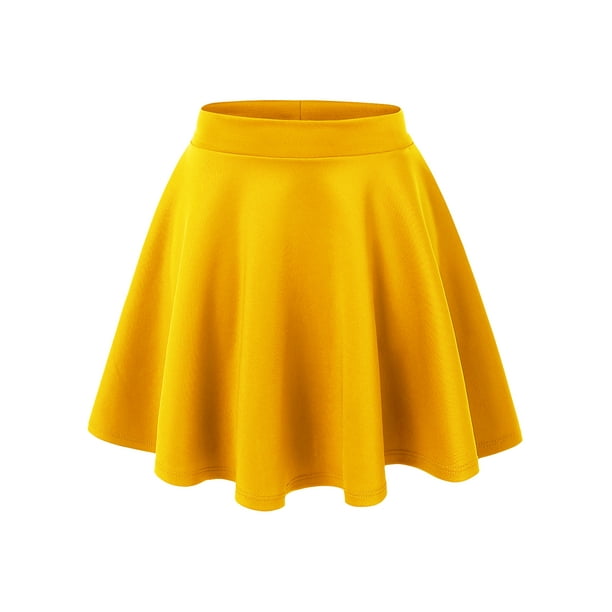 Made By Johnny Womens Basic Versatile Stretchy Flared Skater Skirt M
