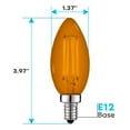 Luxrite E12 LED Filament Orange Light Bulb, 4.5W=40W, Colored Glass Candelabra Bulb, UL, E12 ...