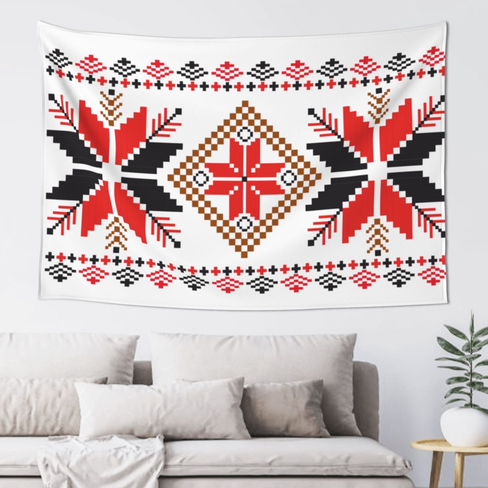 Star Embroidery Pattern Tapestry, Abstract Style Wall Decor Home Decor ...
