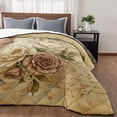 Roses Butterfly Quilted Comforters Cooling Blanket Full Size, Ferns ...