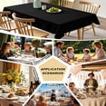 AUQ Pure Black Table Cloth, Simple Solid Color Waterproof Tablecloth ...