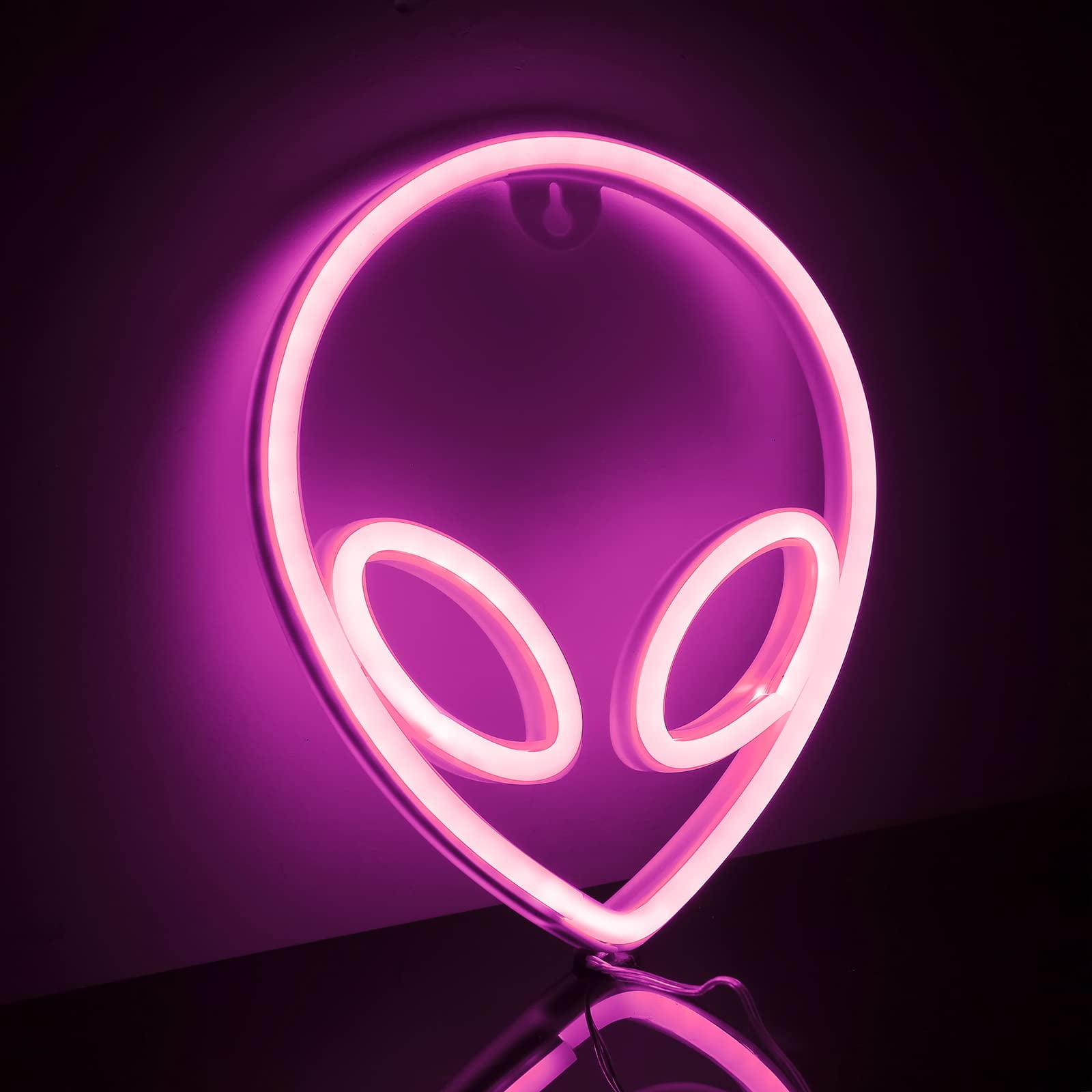 FOAUUH Alien Neon Signs for Bedroom Wall Decor Battery and USB Powered ...