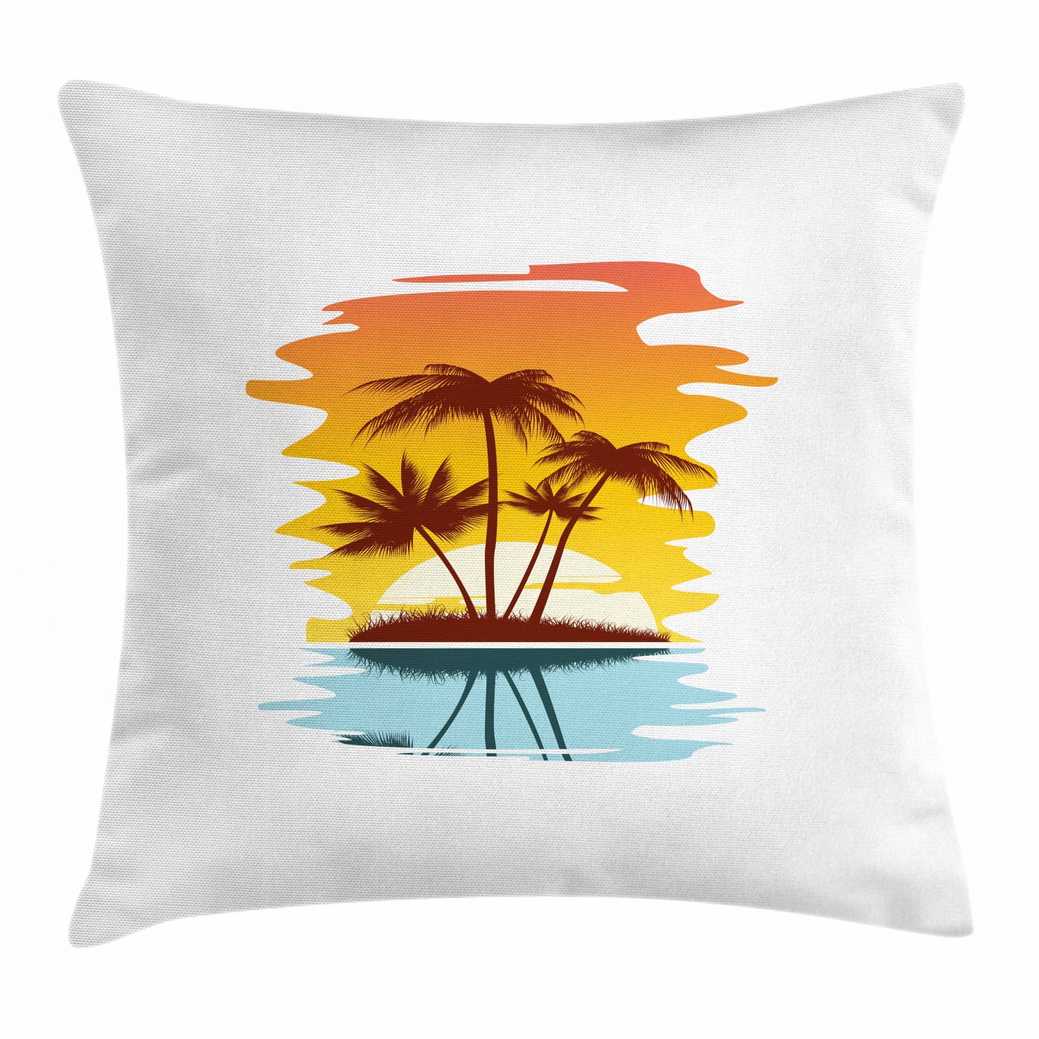 Beach Throw Pillow Cushion Cover, Tropical Abstract Background with ...
