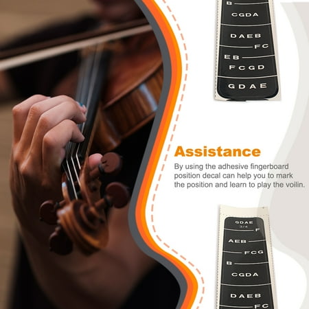 Pack of 10 3/4 Violin Note Sticker Removable Beginner Removable Learn ...