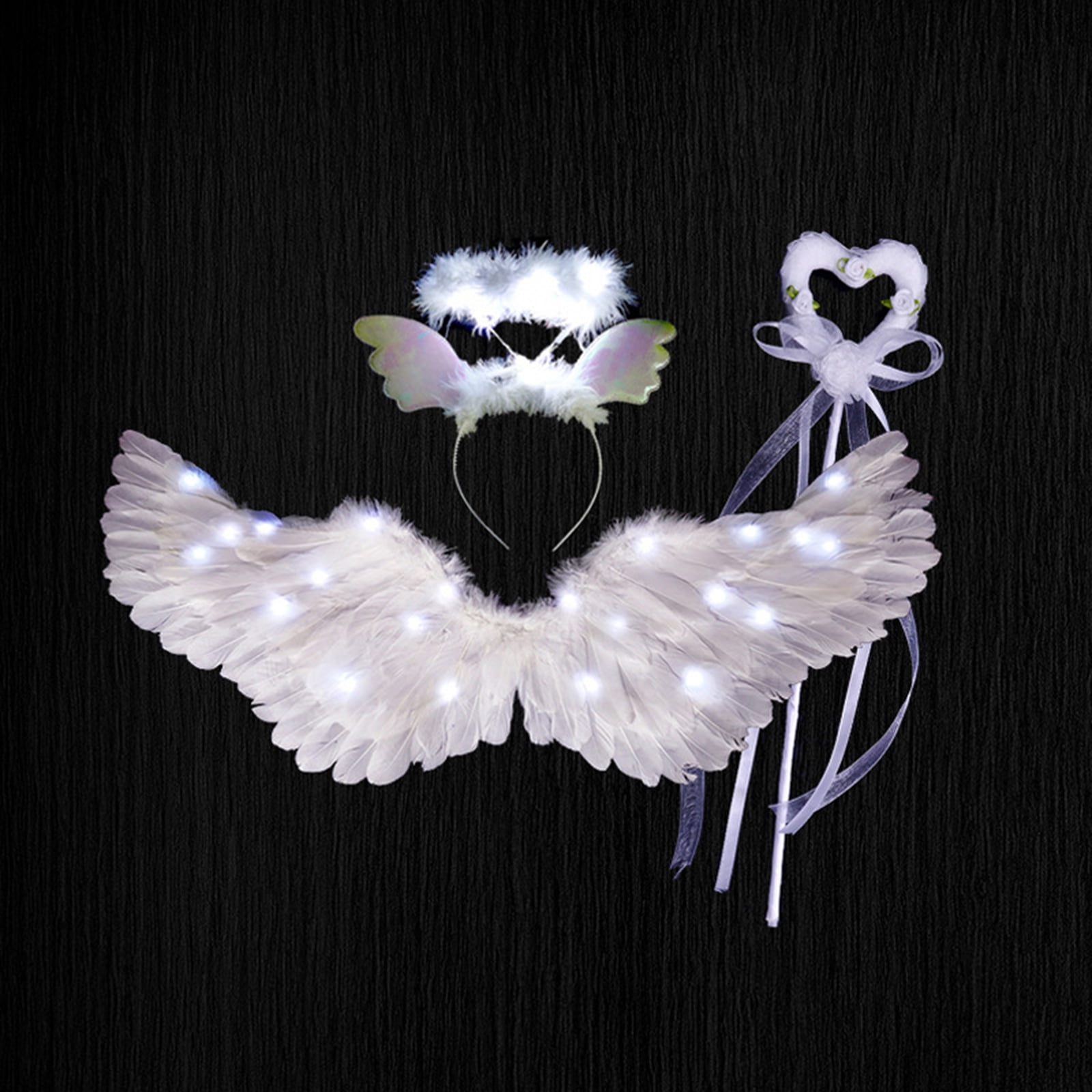 Angel Wings Light Up Angel Wings And Halo With Led Lights White Angel