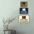 Classic Framed Welcome To Church Praying Hands Sign (Black /Gold ...