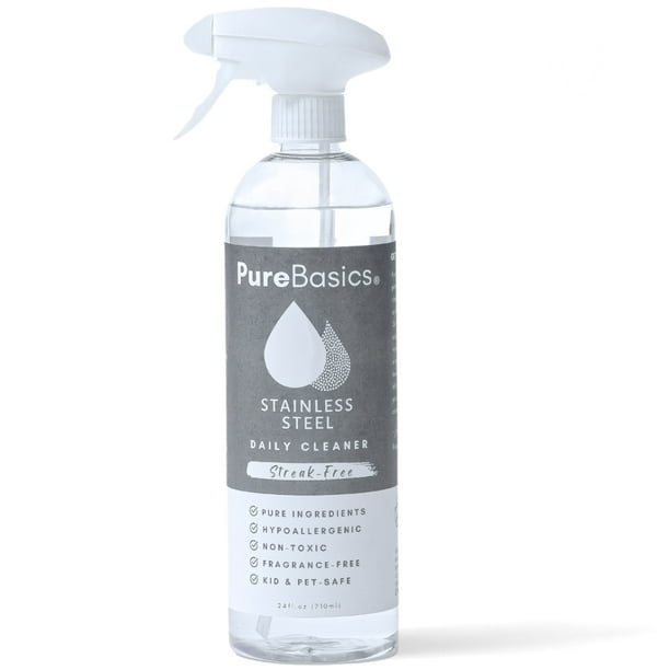 Pure Basics Stainless Steel Cleaner, Plant-Based, 24 oz - Walmart.com