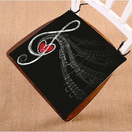 Treble Love And Music Notes Chair Pad Seat Cushion Chair Cushion Floor ...