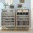 Gyfimoie Tall Enclosed Wood Shoe Storage Cabinet with Adjustable ...