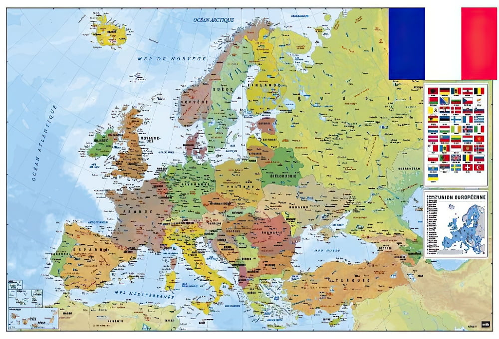 Political Map Of Europe - Poster / Print (French Version) - Walmart.com