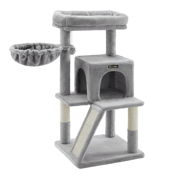 Feandrea Cat Tree, Small Cat Tower with Widened Perch for Large Cats ...