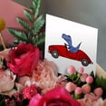 3drose, Funny Cute T-rex Dinosaur Driving Red Convertible Car, 6 ...