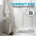 6l/1.6g Stainless Steel Bathroom Trash Can With Hands-free Foot Pedal ...