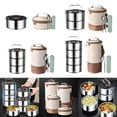 POYOGA Portable Lunch Box Stainless Steel Food Storage Container Easy ...