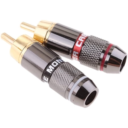 RCA Phono Male Plug Non Solder Solderless Connector Adapter Audio AV ...
