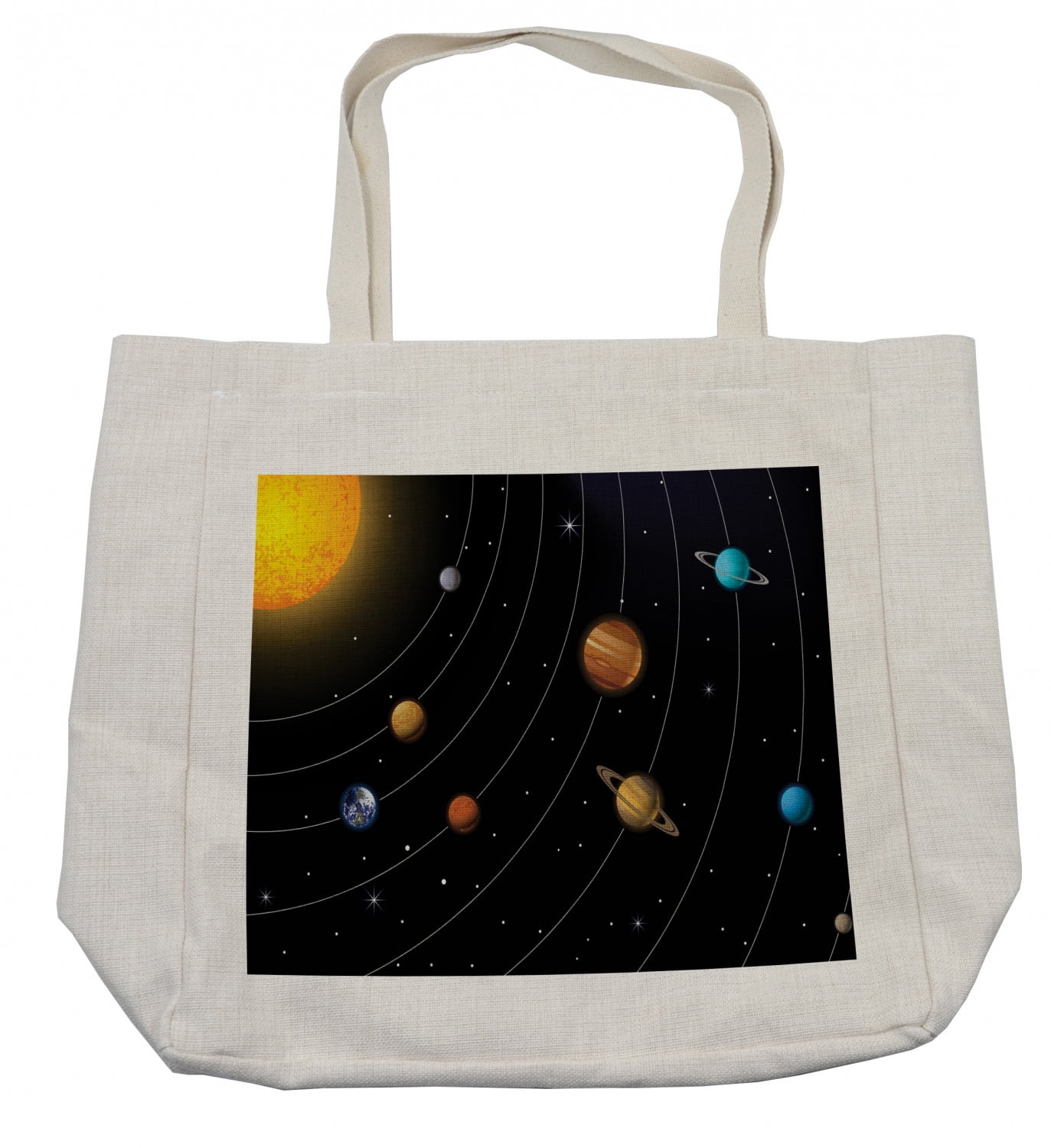 Solar System Shopping Bag, Educational Infographic of Sun and Plants on ...