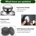 Steel with 2 Handles & 3 Wire Sponge(Scouring Pads) - Stainless Metal ...