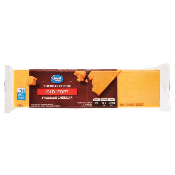Great Value Old Cheddar Cheese, 400 g - Walmart.ca