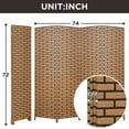 NiamVelo 4 Panel Wood Room Dividers Folding Privacy Screen Portable ...