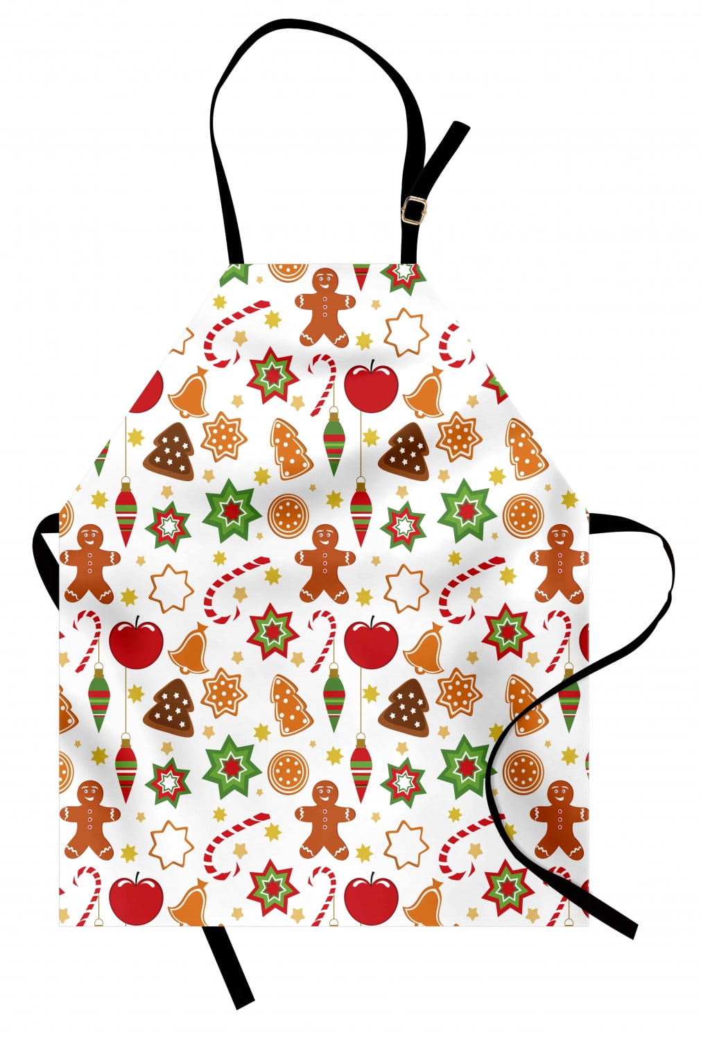 Gingerbread Man Apron Festive Christmas Icons Graphic Pattern Star ...