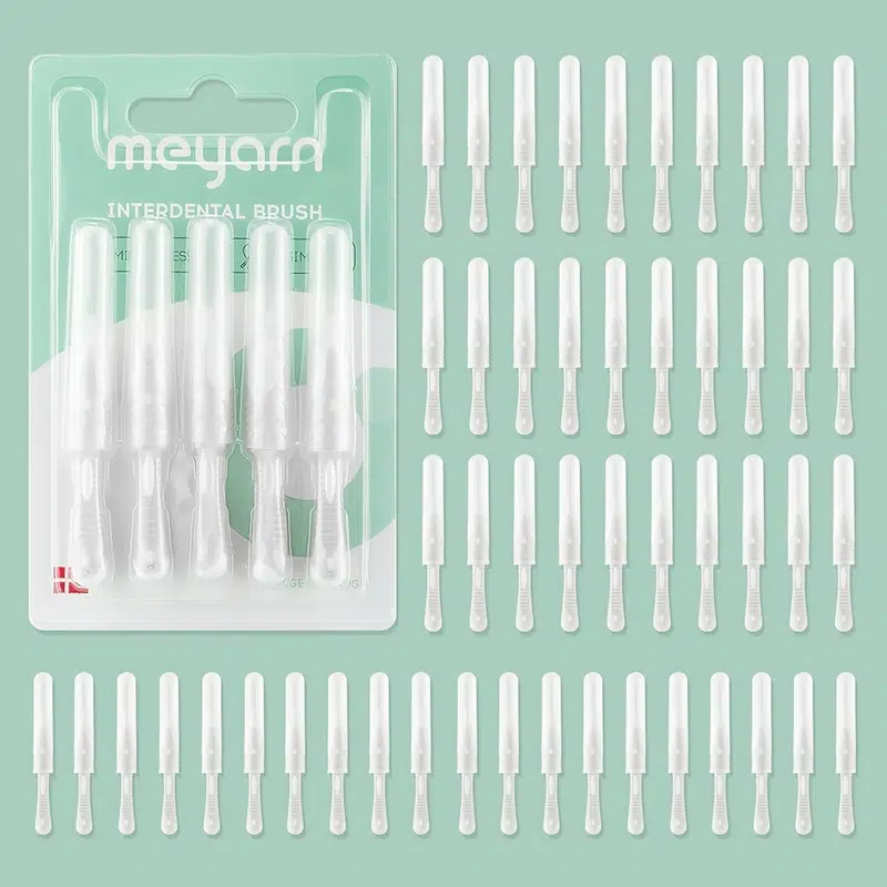 Meyarn 50 Count Interdental Brush For Braces Toothpick Tooth Floss Oral ...
