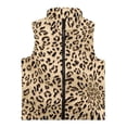 Binienty Leopard Print Fleece Vest Kids Girls Fuzzy Sleeveless Jacket ...