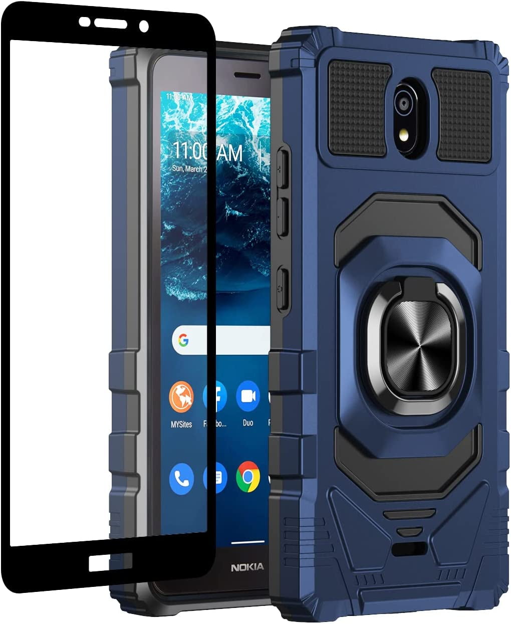 Compatible for Nokia C100 Case with Tempered Glass Screen Protector ...