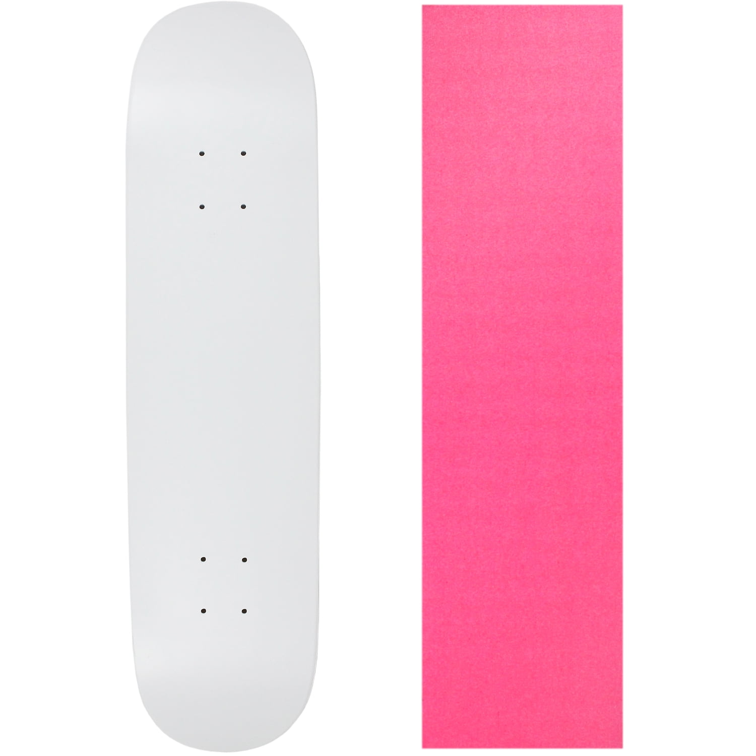 Skateboard Deck Blank Dipped White 7.63" Pink Grip - Walmart.com
