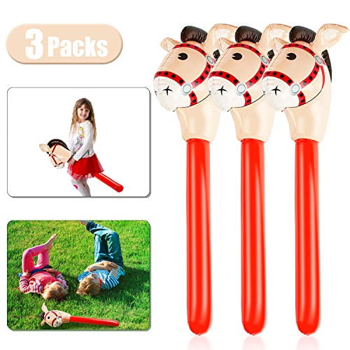 3 Pieces Inflatable Stick Horse Inflatable Horsehead Stick For Theme ...