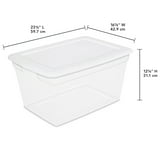 Sterilite 58 Qt. Clear Plastic Storage Container Bin with White Lid ...