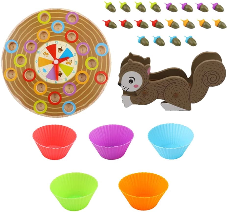 HTCM Snacky Squirrel Game Acorn Board Game Toys Color Recognition Fine ...