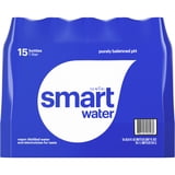 Glaceau Smartwater, Vapor Distilled Water Bottles, 1 Liter, 15 Pack ...