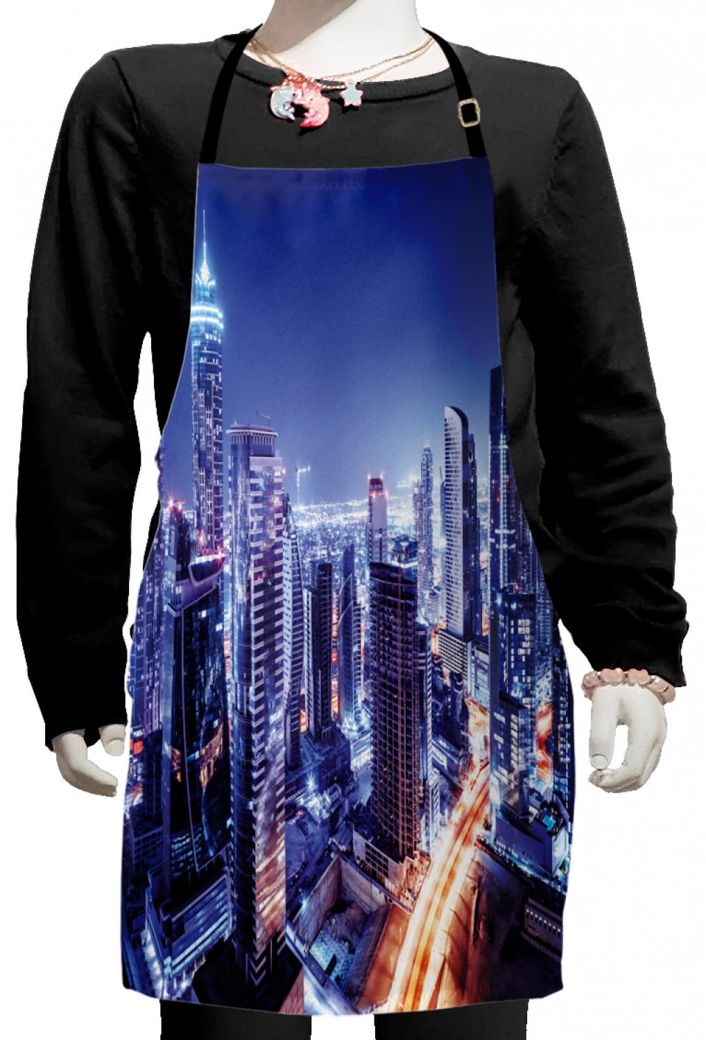 City Kids Apron, Dubai Downtown UAE Night Scenery Modern High Rise ...
