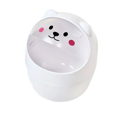 Trash Can Desk Bin, Rubbish Storage Cute Cartoon Lid, Mini Garbage ...