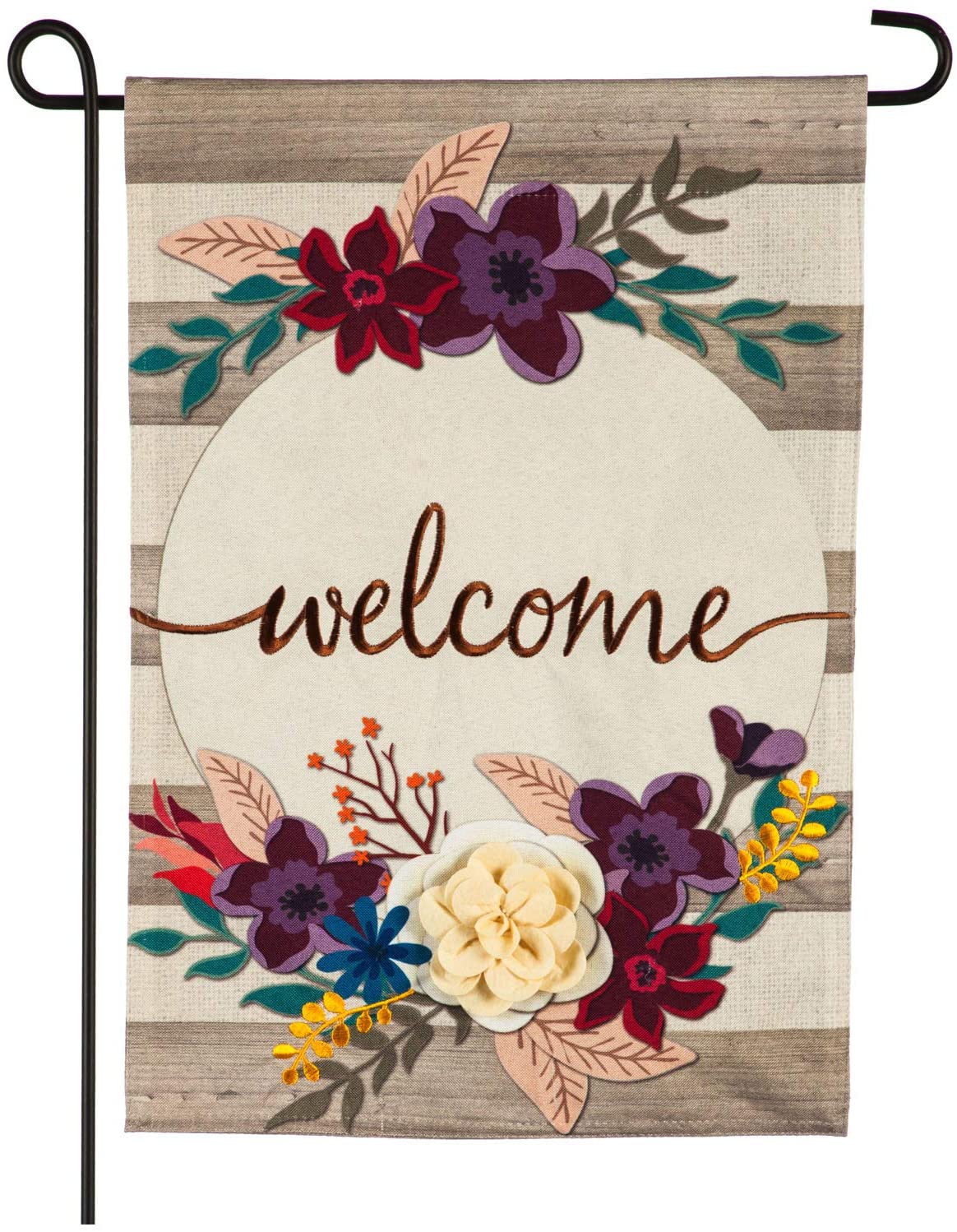 Evergreen Flag Yards Fall Stripes Welcome Garden Linen Flag - Walmart.com