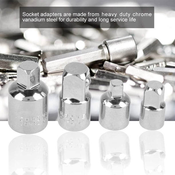 Impact Socket Adapter and Reducer Set 4-Piece for Impact Driver Ratchet ...