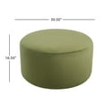 Christopher Knight Home 30" Velvet Upholstered Round Ottoman, Wood ...