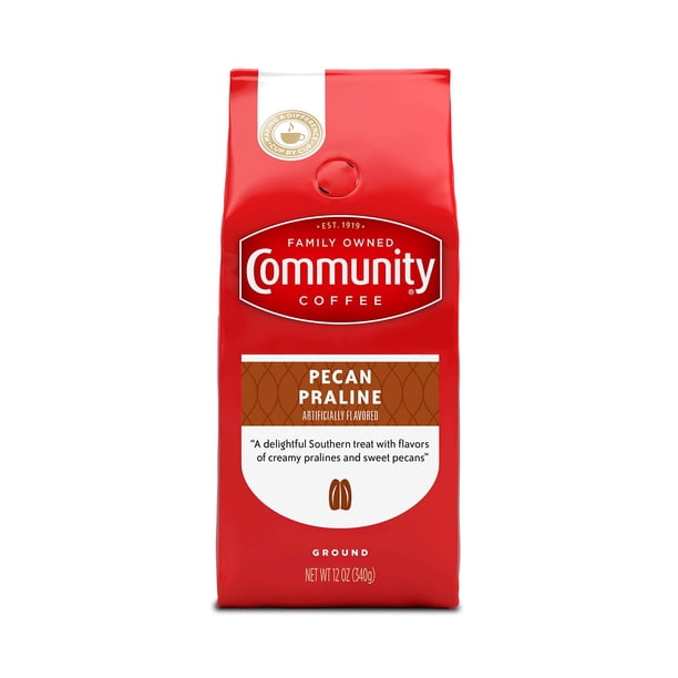 Community Coffee Pecan Praline Flavored 12 Ounces, Medium Roast Ground ...