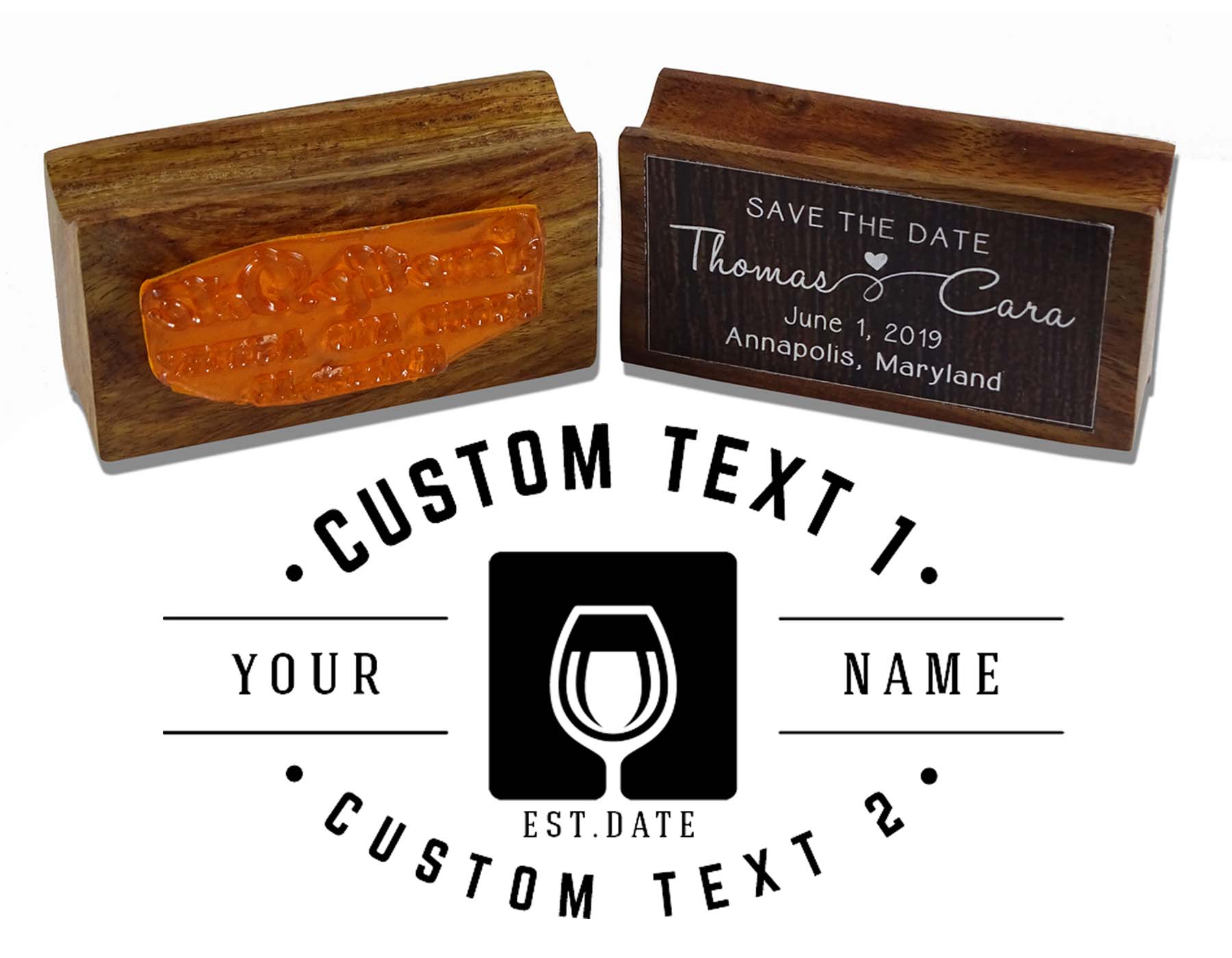 Printtoo Custom Shop Name With Wine Glass Design Personalized Business ...