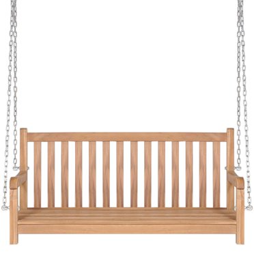 Costway A-Frame Wooden Porch Swing Outdoor garden rural Torched Log ...