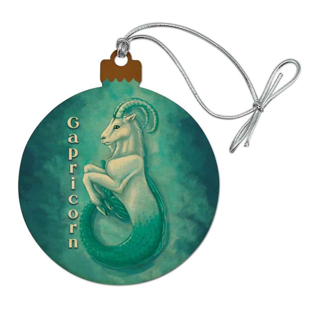 Capricorn Fish-Goat Zodiac Horoscope Wood Christmas Tree Holiday ...