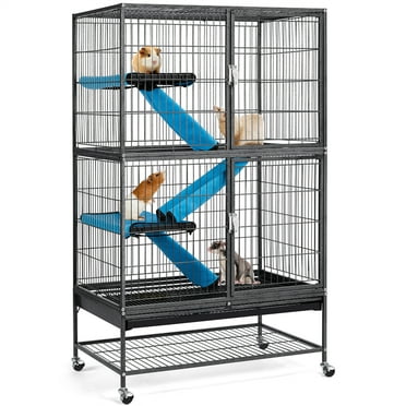 SmileMart 4-Level Rolling Rabbit Cage with Platform and Ramp for Small ...