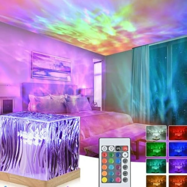 WaveQube The Wave Lamp,Wavecube Ocean Wave 3D Water Ripple Projector ...