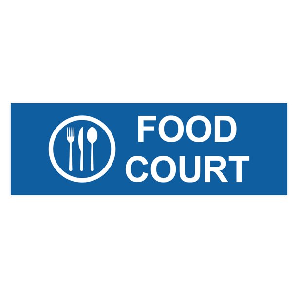 Basic Food Court Sign (Blue) - Medium - Walmart.com