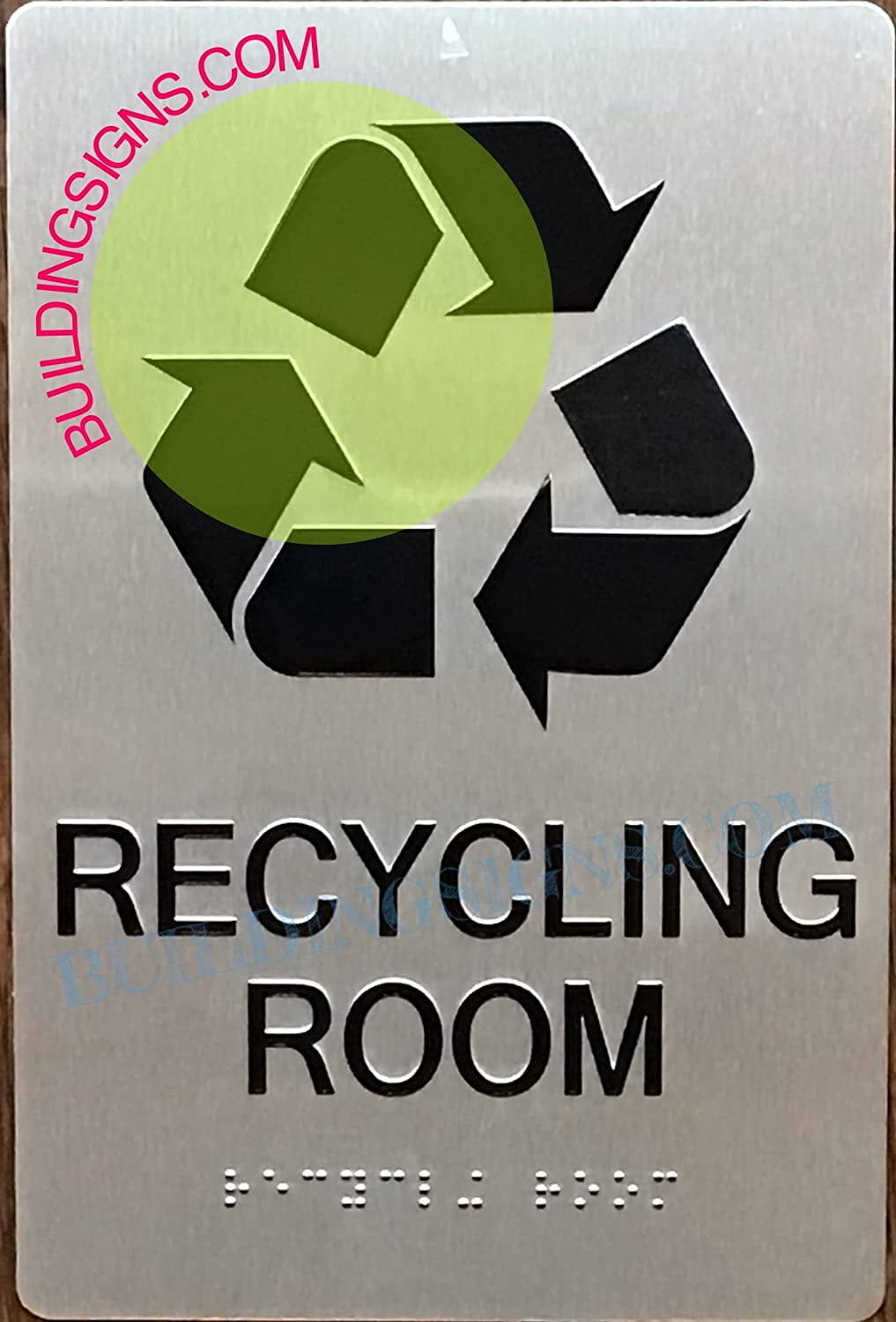 Recycling Room Sign -Braille Sign with Raised Tactile Graphics and ...